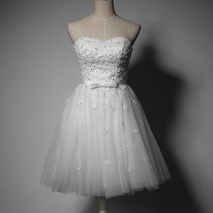 Lovely 2016 Sweetheart Short White Homecoming Dresses With Flowers Mini ...