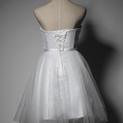 Lovely 2016 Sweetheart Short White Homecoming Dresses With Flowers Mini ...