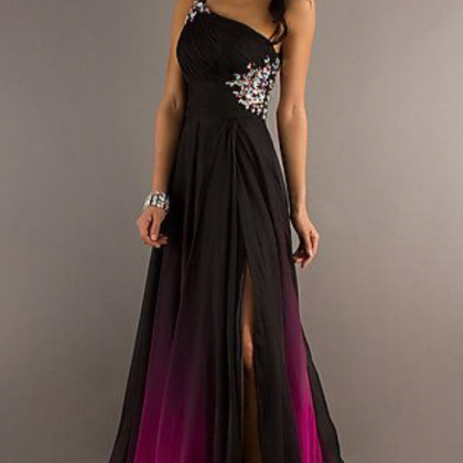 Fashion One The Shoulder Evening Prom Dress,a Line Long Party Dress ...