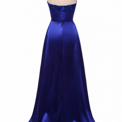 Royal Blue Short Front Long Back Party Prom Dress Crystal Special ...