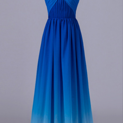 Royal Blue Gradient Prom Dresses,u Neck Ombre Long Prom Dresses,royal ...