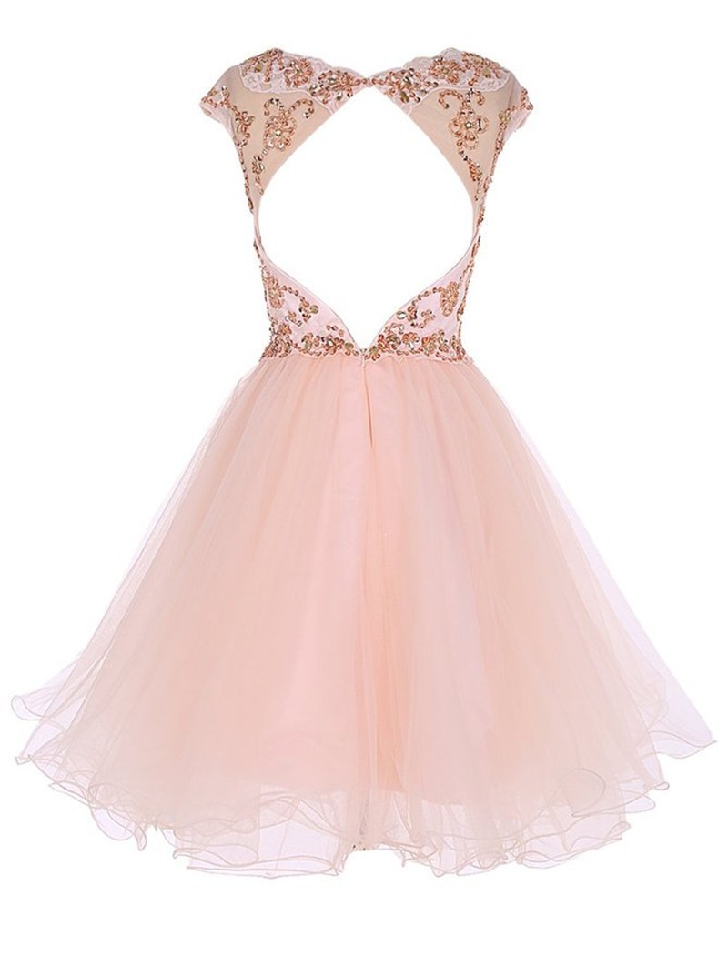 Short Graduation Dresses Sexy Open Back Short Pink Homecoming Dresses ...