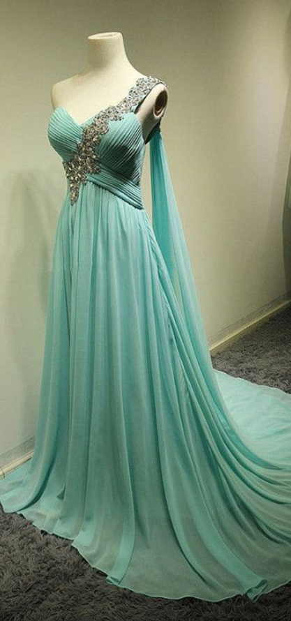 Charming Prom Dress,one-shoulder Bridesmaid Dress,chiffon Prom Dress,a ...
