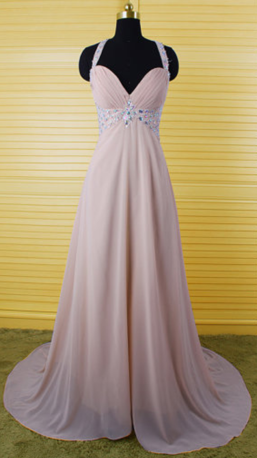 High Quality Prom Dress,a-line Prom Dress,chiffon Prom Dress,v-neck ...