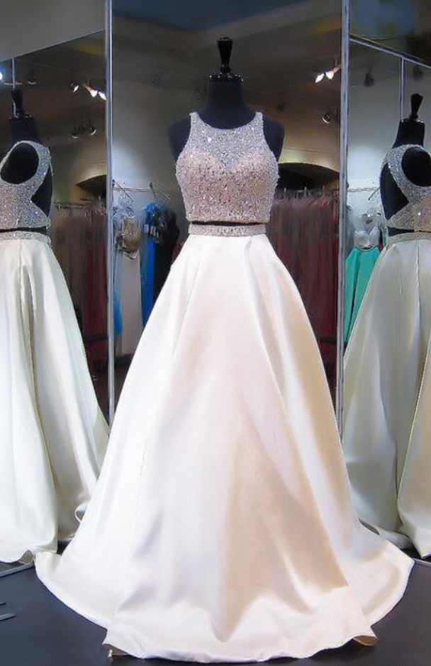 Pieces Prom Dress With Beaded Crop Top Prom Dress Prom Dress on Luulla