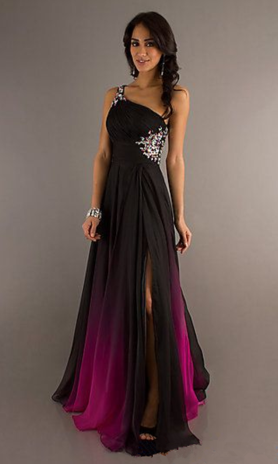Fashion One The Shoulder Evening Prom Dress,a Line Long Party Dress ...