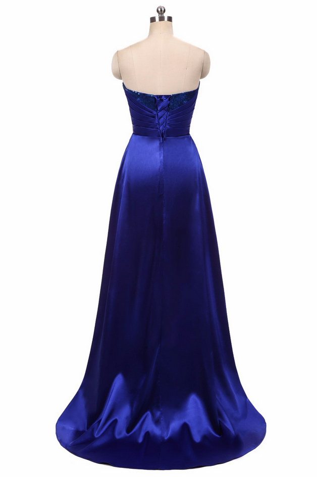 Royal Blue Short Front Long Back Party Prom Dress Crystal Special ...