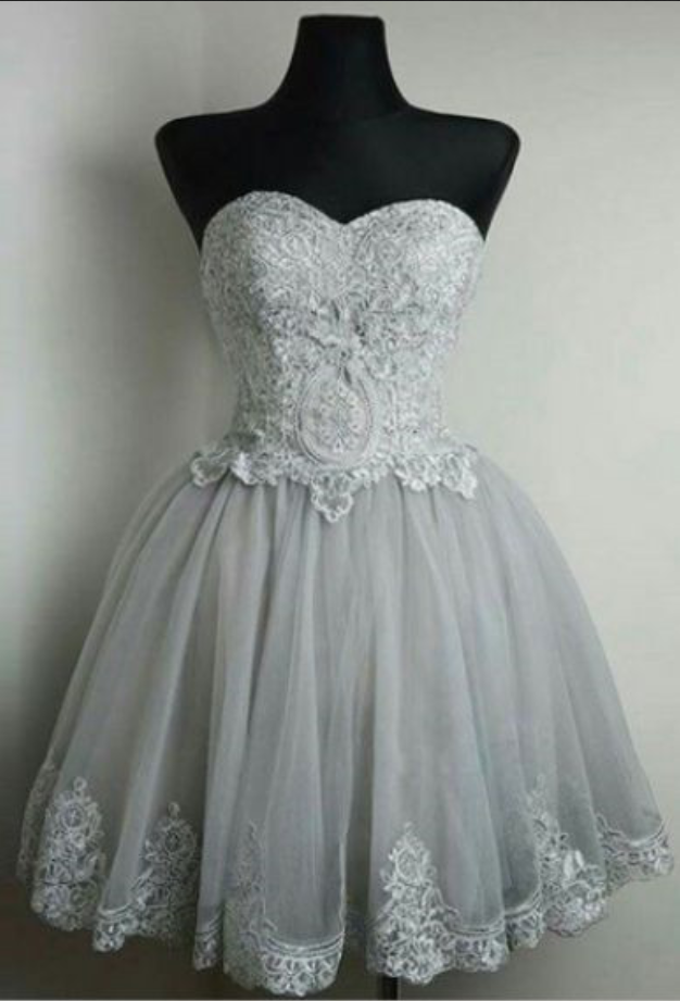 Sleeveless Short Party Dresses,Light Grey Party Dress on Luulla