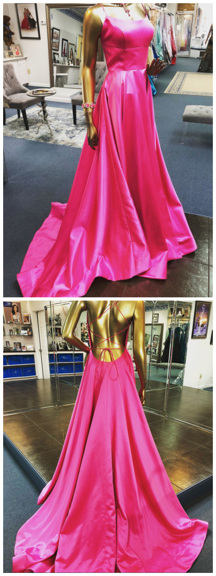 Backless Fuchsia Prom Dress on Luulla