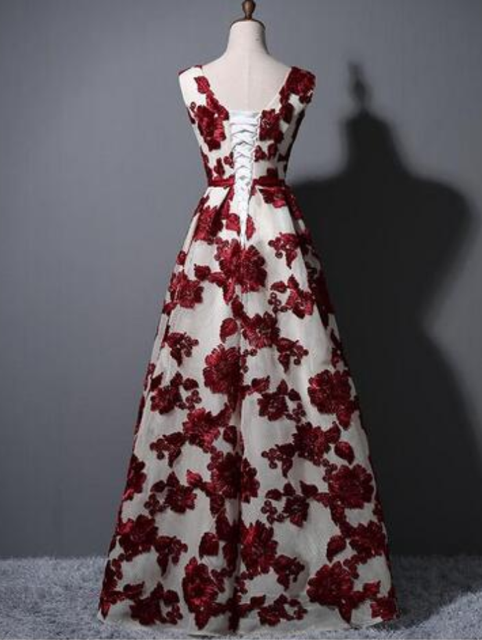 Burgundy Plus Size Prom Dresses 2018 Off The Shoulder Lace Embroidery A ...