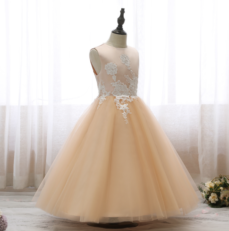 Flower Girl Dresses, Girl Formal Princess Dress For Girl Elegant ...