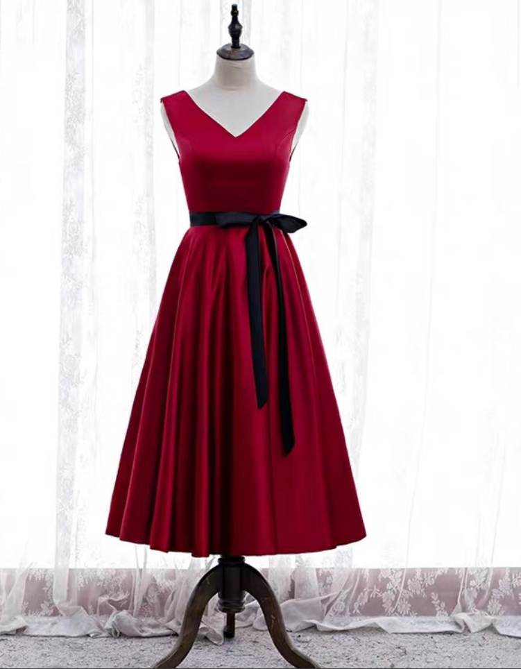 Prom Dresses V-neck Evening Dress, Red Homecoming Dress,custom Made on ...