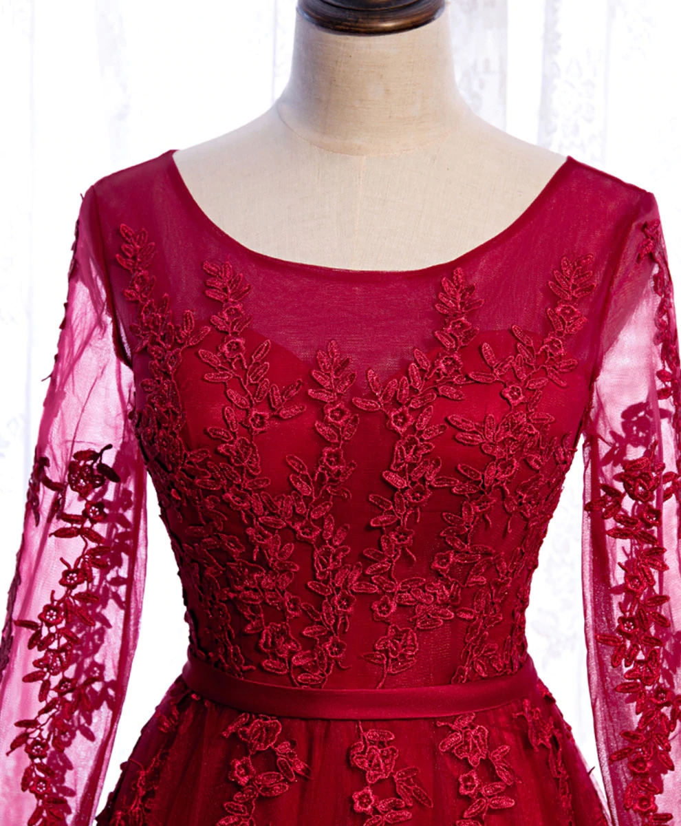 Prom Dresses,round Neck Tulle Lace Long Prom Dress Evening Dress on Luulla