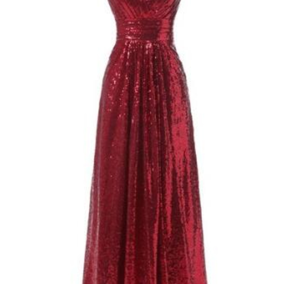 Floor Length V-neck Sequin Black Evening Dress Long Bride Banquet ...