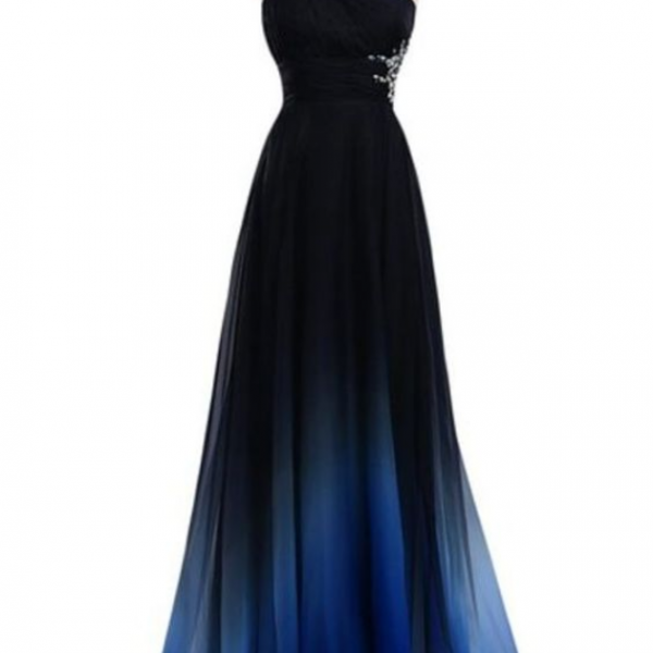 Fashion One The Shoulder Evening Prom Dress,a Line Long Party Dress ...