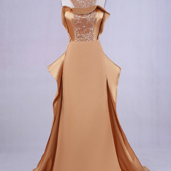 2018 Plus Size Bling Bling Beading Top Gold Prom Dresses Long Mermaid ...