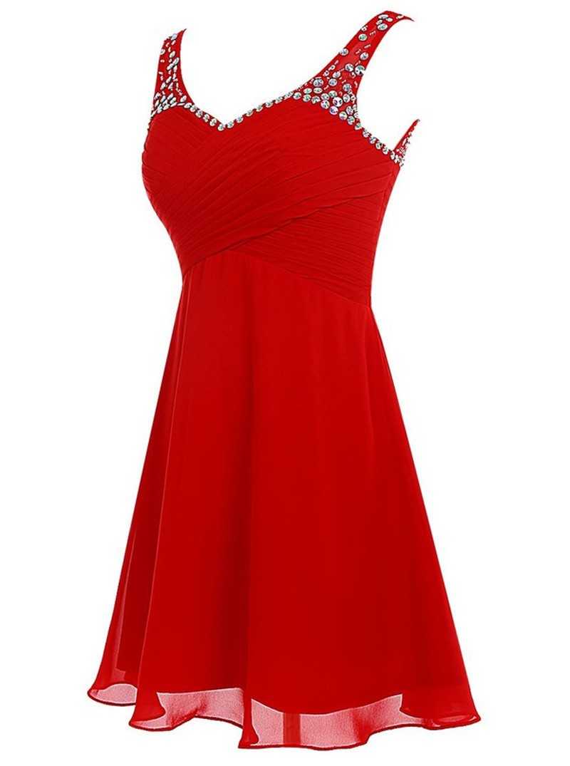 Prom Homecoming Dresses Festa Amarelo Red Chiffon Short Graduation ...