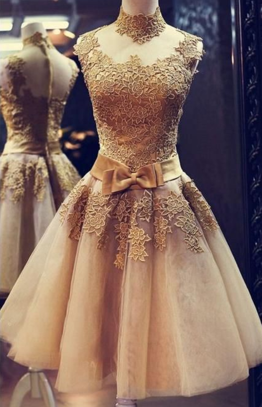 Gold Homecoming Dresses,lace Homecoming Dresses,sheer Homecoming ...