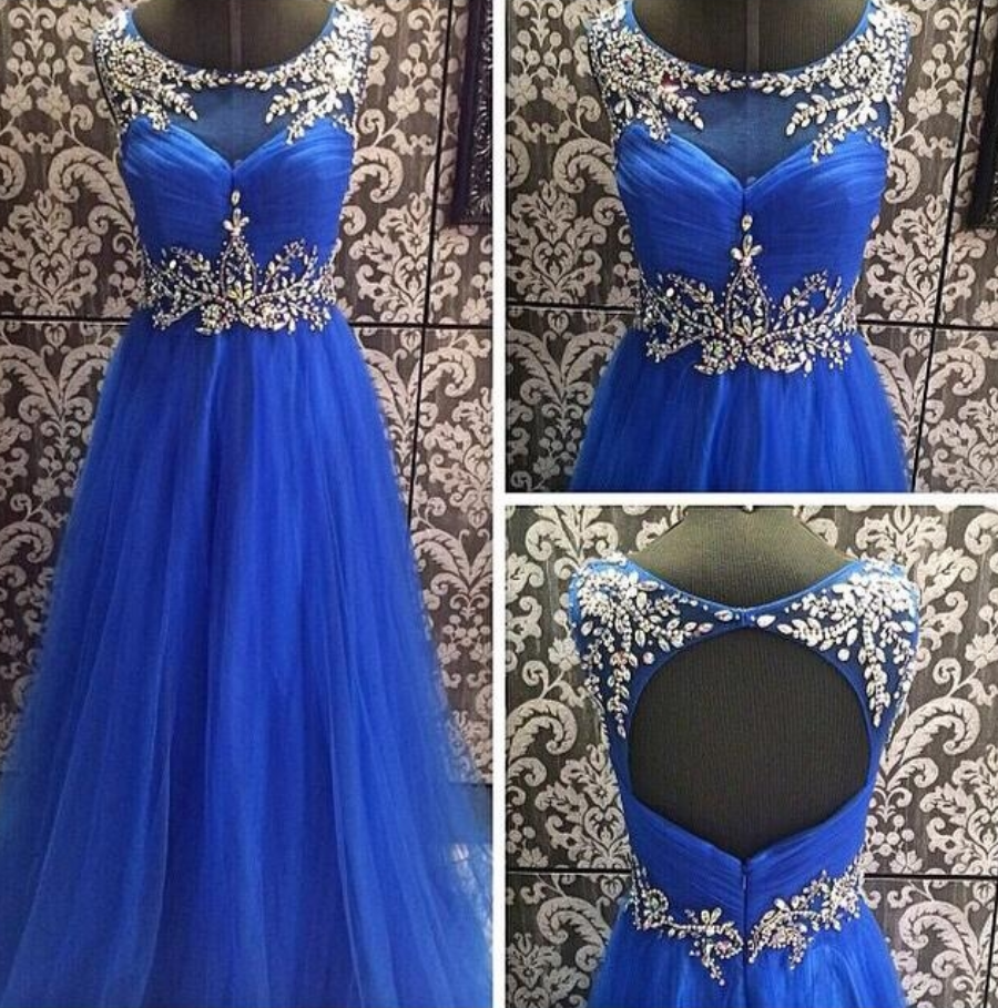 Prom Dresses,blue Prom Dress,modest Prom Gown,ball Gown Prom Gown ...