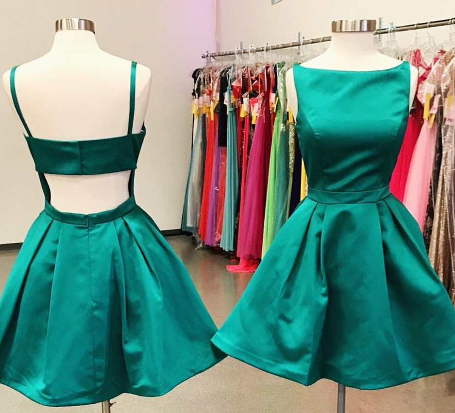 Green Homecoming Dress,short Prom Dresses ,ball Gown Dress,sexy Open ...