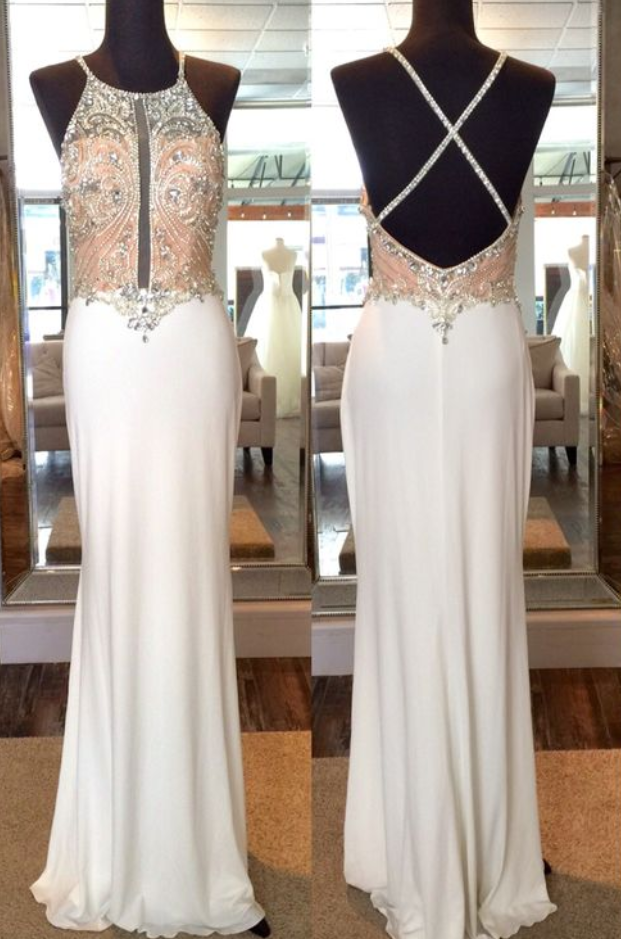 Fashion Prom Dress,luxury Crystal Prom Dress,beautiful Chiffon Prom ...
