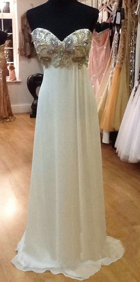 White Prom Dress, Long Prom Dress, Custom Prom Dress, Chiffon Prom ...