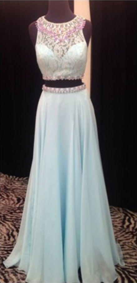 Two Pieces Beading Real Made Prom Dresses,long Evening Dresses,prom ...