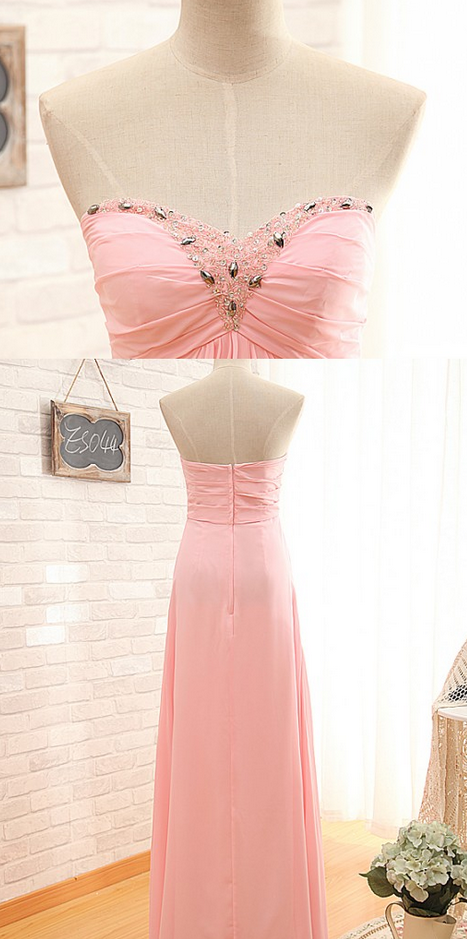 Ready To Ship Pink Prom Dress,strapless Prom Gown,sweetheart Pink ...