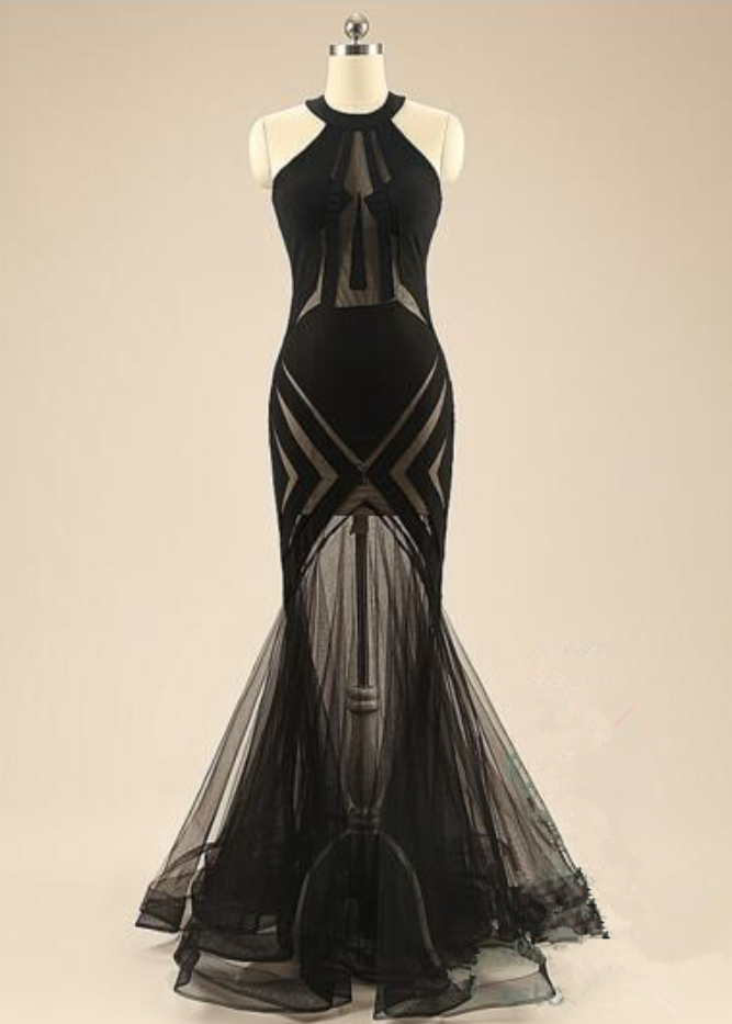 Women Black Package Hip Fashion Women Tulle Evening Dress Women Dragged ...