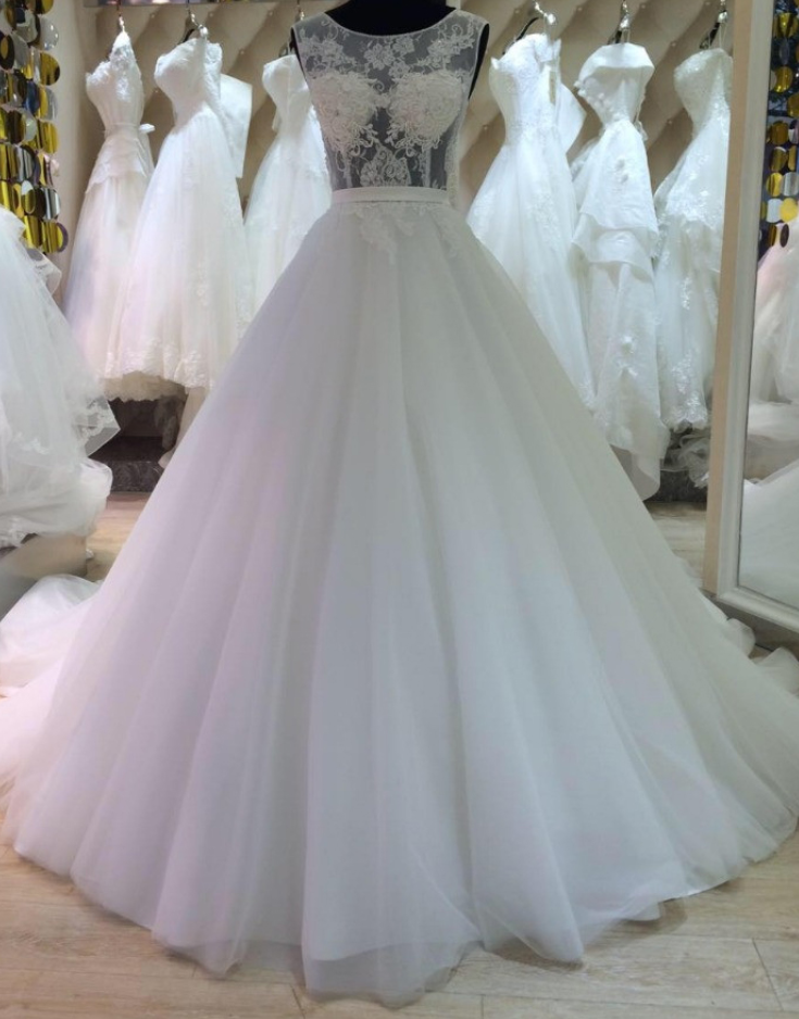 Sexy See Though A Line Wedding Dresses Lace Corset Princess Chapel ...