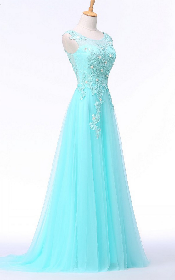 Robe De Soiree Longue Custom Made Vestido Longo Tulle Appliques Lace ...