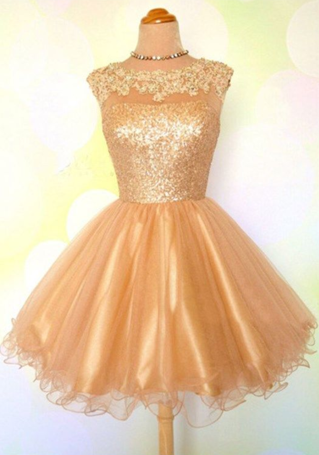 Homecoming Dress Short Homecoming Dress Gold Homecoming Dress Short