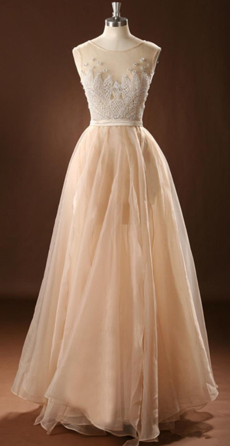 Custom Made Chiffon Prom Dress,sexy See Through Evening Dress,floor ...