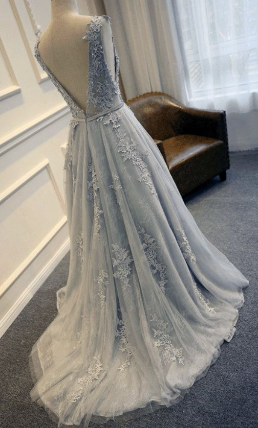 Backless Prom Dress,applique Prom Dress,illusion Prom Dress,fashion ...