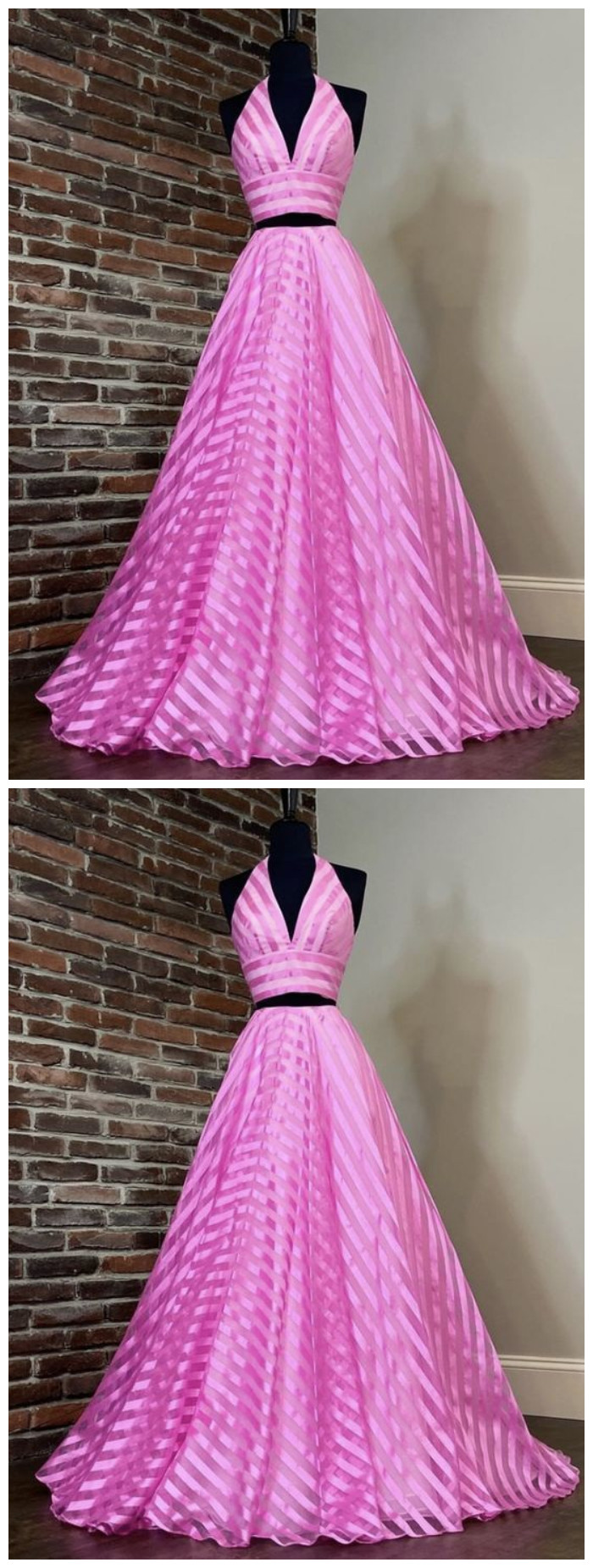 Adore Outfit Stripe Prom Dress Two Pieces Evening Dress on Luulla