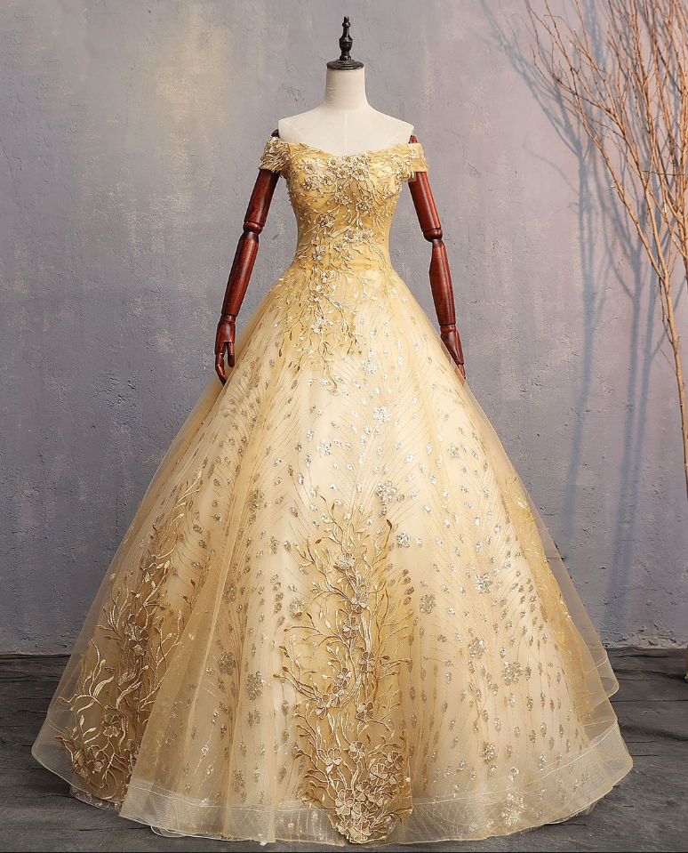 Tulle Off Shoulder Lace Long Prom Dress Tulle Formal Dress on Luulla