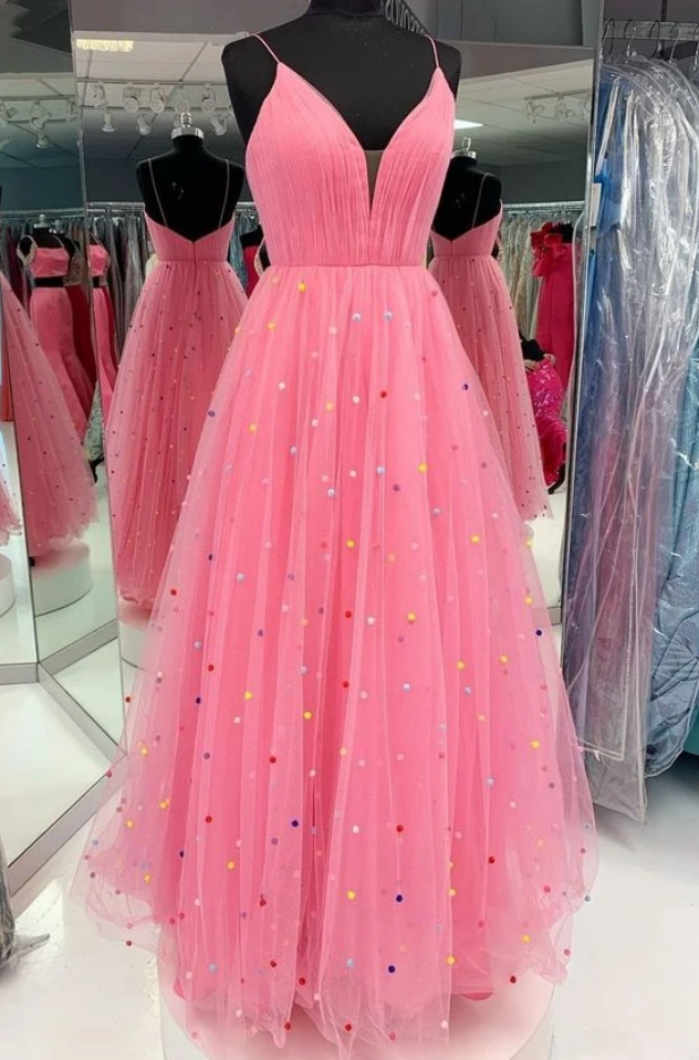 Princess A-line Long Prom Dress With Colorful Pearls on Luulla