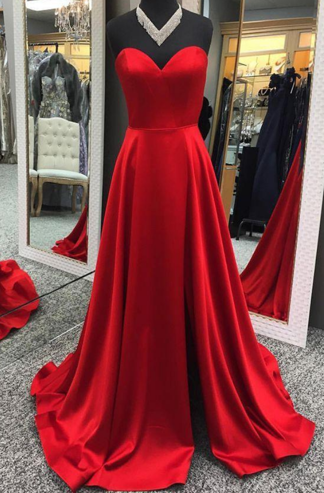Prom Dress,satin Prom Dress,a-line Prom Dresses,sweetheart Prom Dress ...