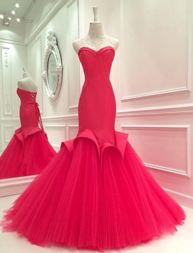 Red Prom Dresses,evening Dress,beaded Prom Dresses,red Prom Dresses ...