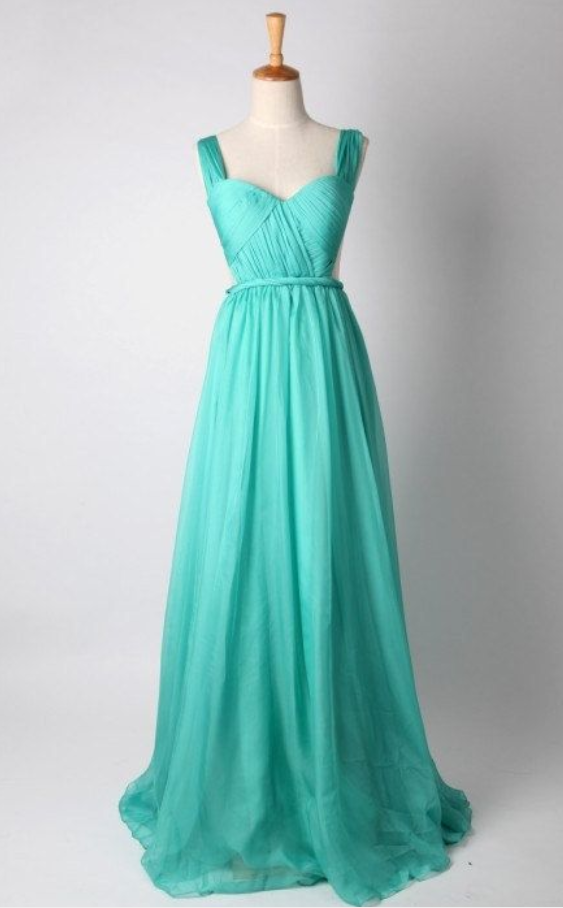 Pretty Green Simple And Elegant Prom Gown , Simple Prom Dresses ...
