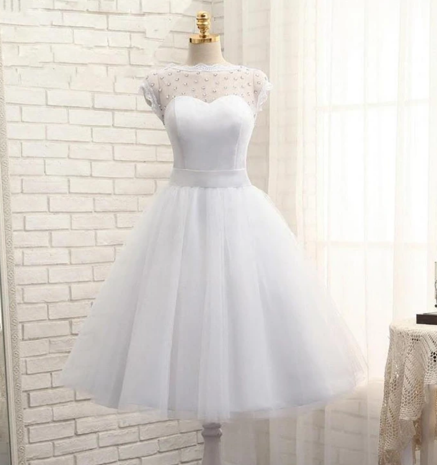 Prom Dresses Beaded Short Simple Wedding Party Dress, Short Bridal ...