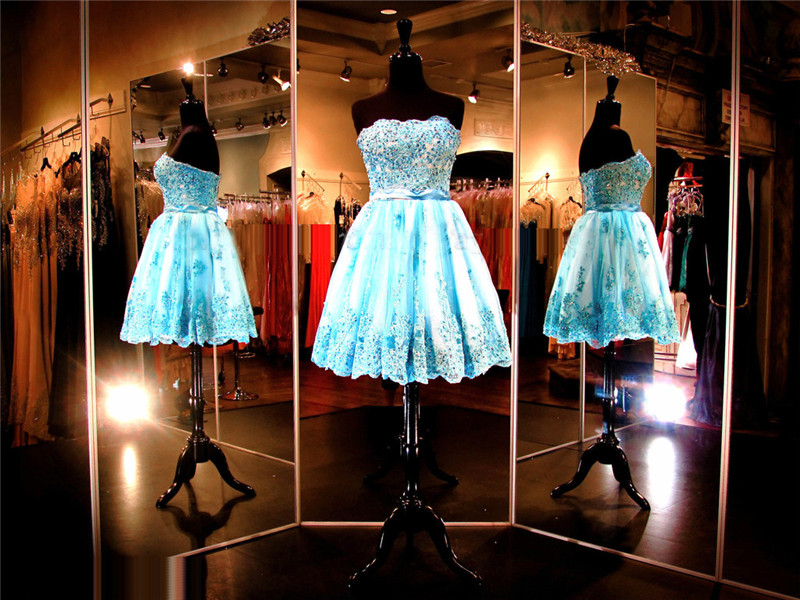 Aqua Tulle Short Prom Dress,junior Sweetheart Prom Dress,sexy Prom ...