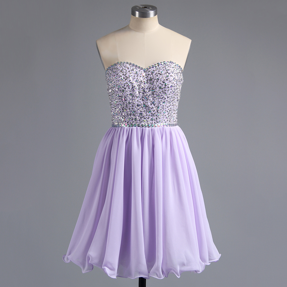 A-line Sweetheart Homecoming Dresses, Light Purple Homecoming Dresses ...