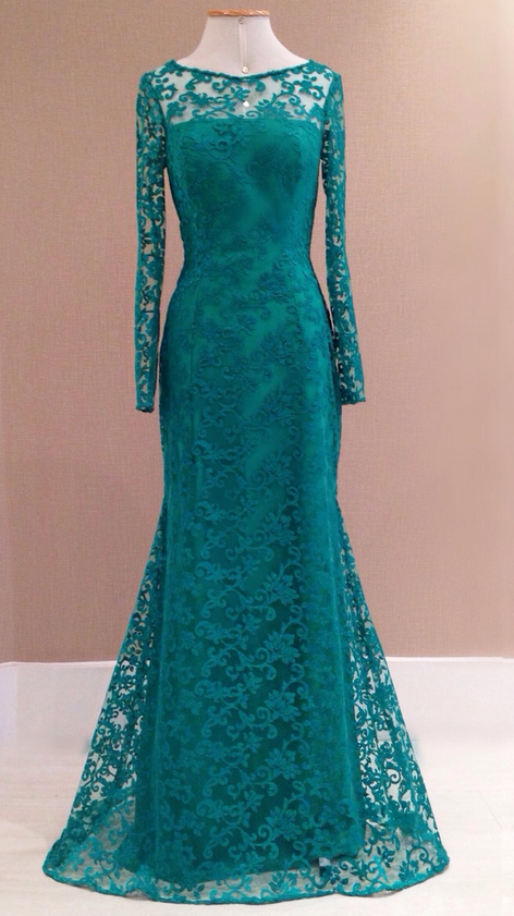 Classy Lace Formal Prom Dress, Beautiful Long Prom Dress, Banquet Party ...