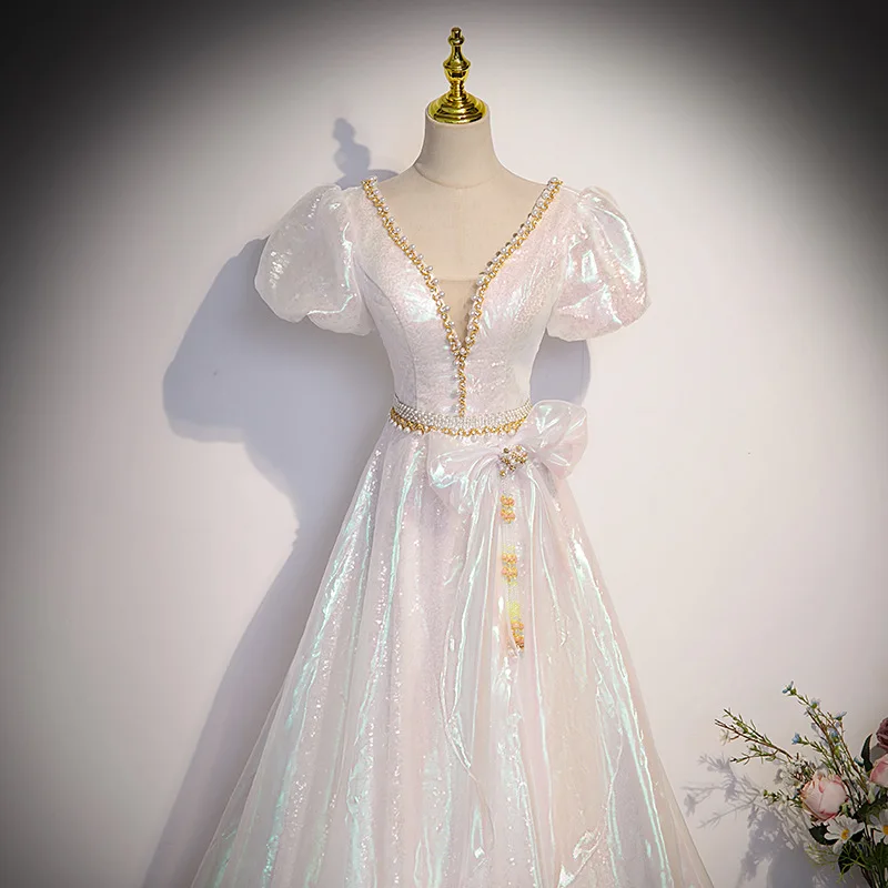 Prom Dress, Design Women Evening Dresses With Pearls Prom Party Gowns ...